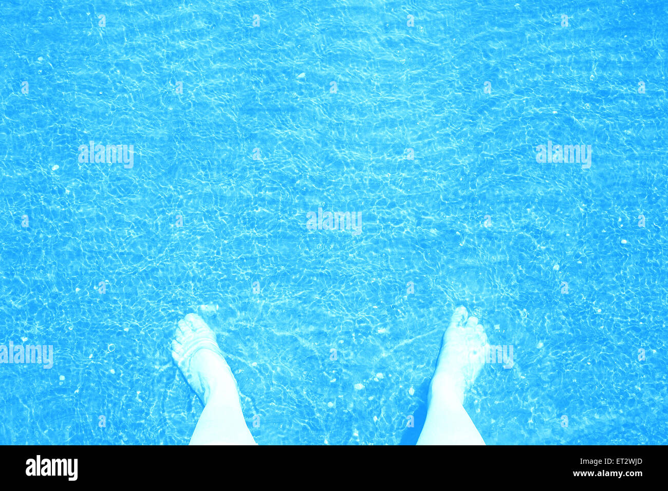 First day of vacation. Turquoise water surface with extremely white ...