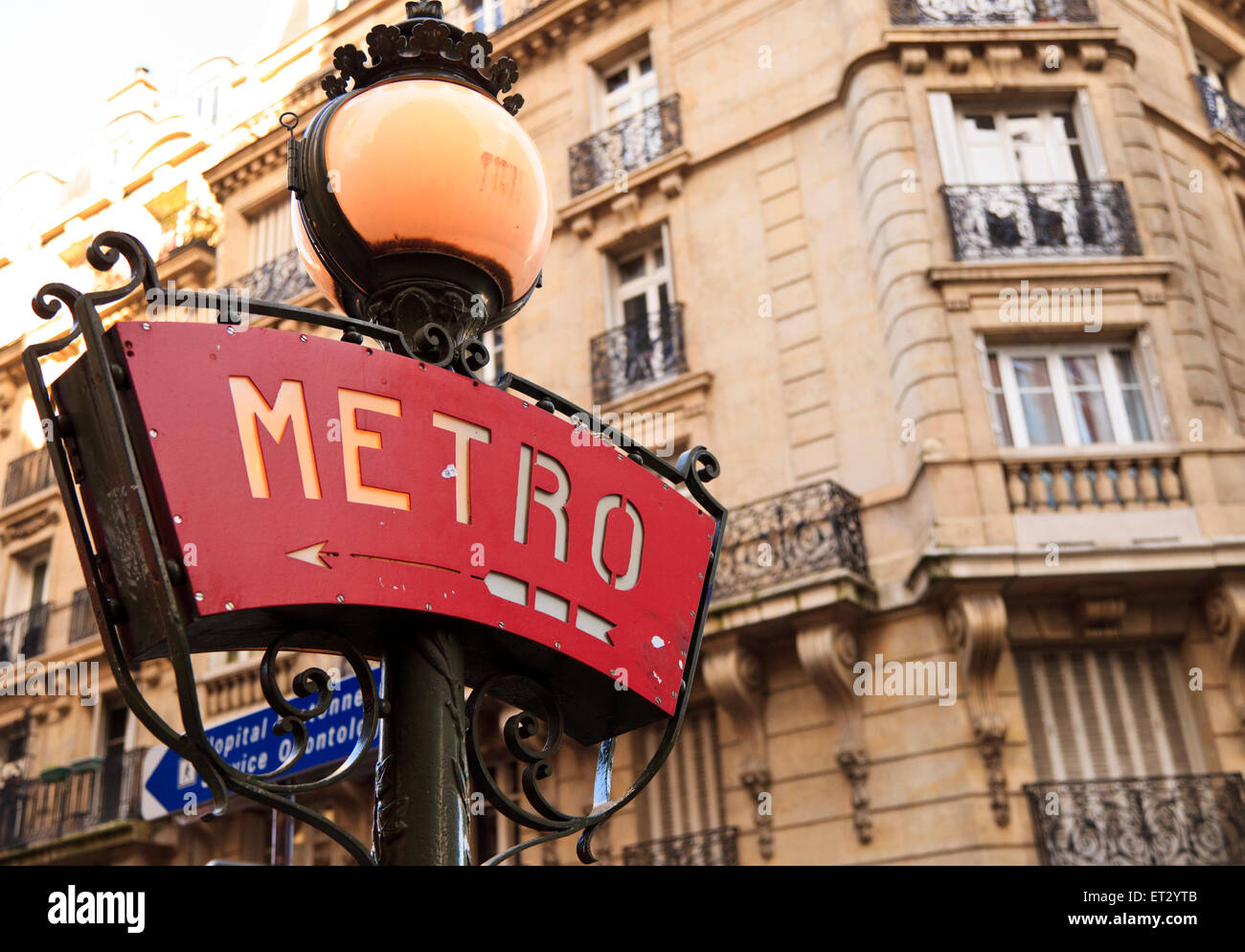 Metro sign in Montmartre Paris France Stock Photo - Alamy
