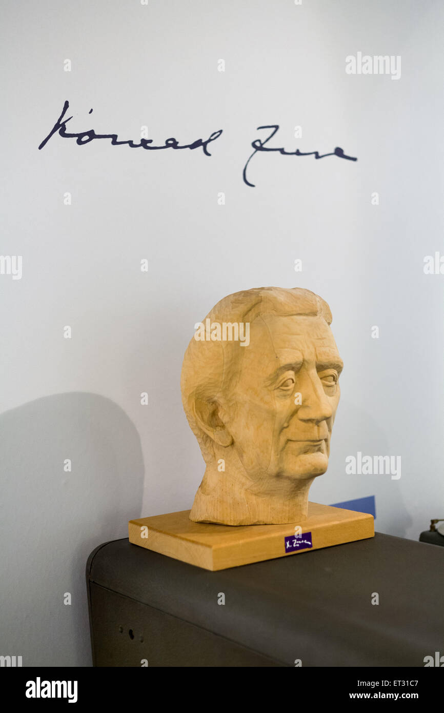 Kiel, Germany, bust of Konrad Zuse computer museum in the ...