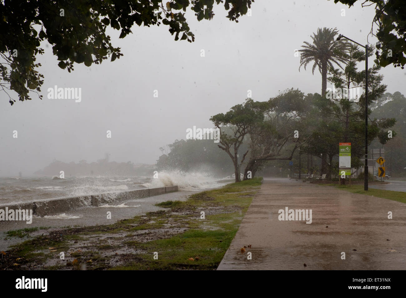 Along the Sandgate waterfront with weather brought on by Ex Tropical ...