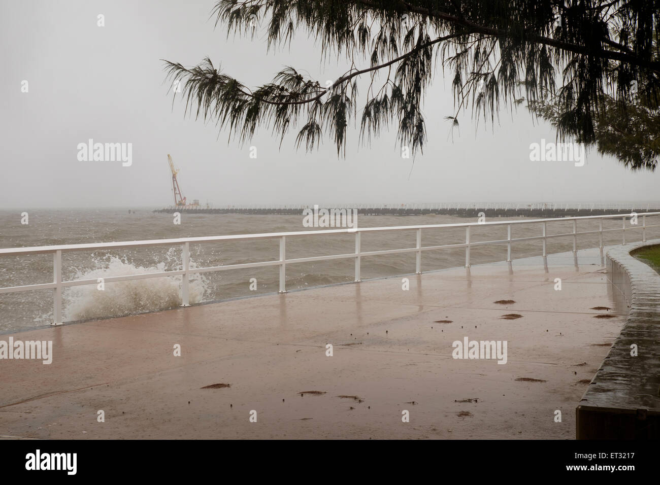 Along the Sandgate waterfront with weather brought on by Ex Tropical ...