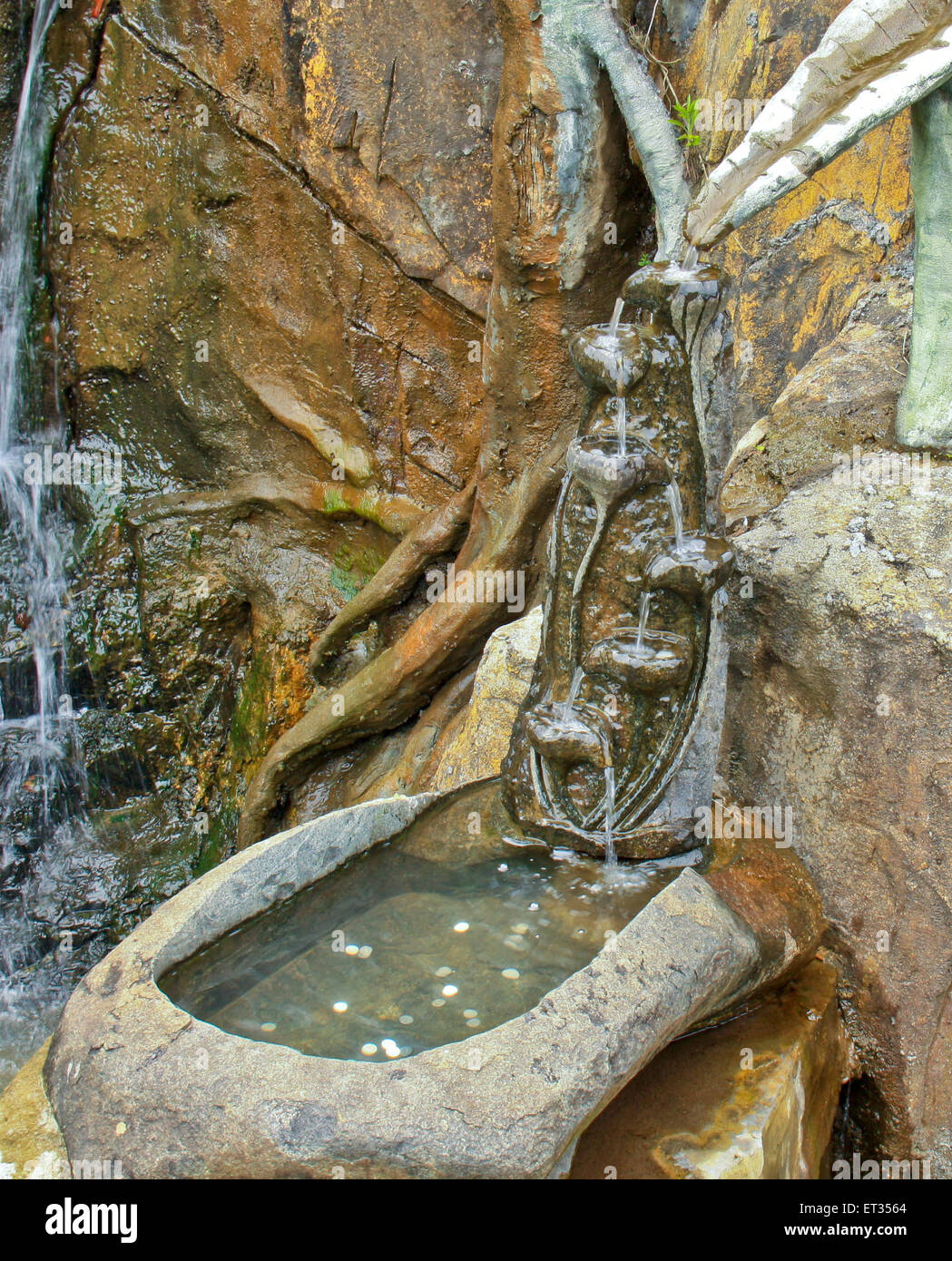 Ancient waterfall fountain with a long history Stock Photo - Alamy