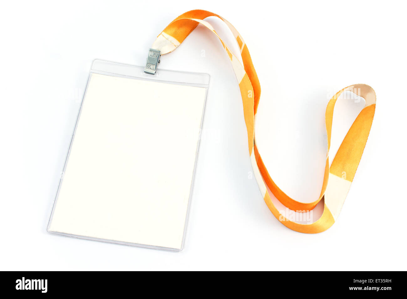 Blank ID card tag isolated on white Stock Photo - Alamy