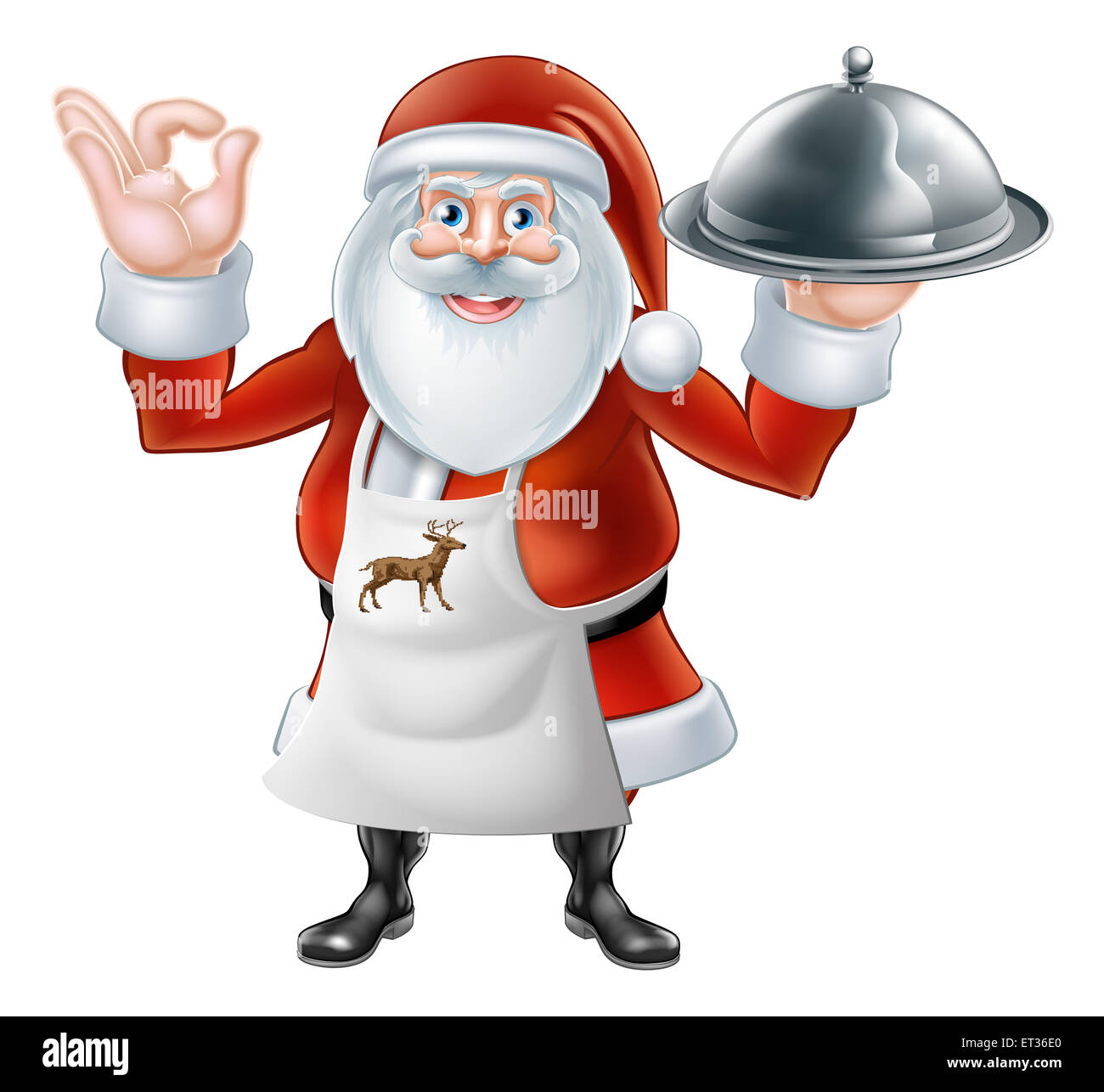An illustration if a Cartoon Santa Claus chef or cook character wearing ...