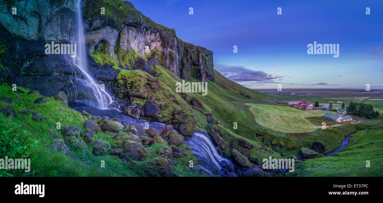 Fresh drinking waterfall, Fagrifoss Waterfall, Iceland Stock Photo - Alamy