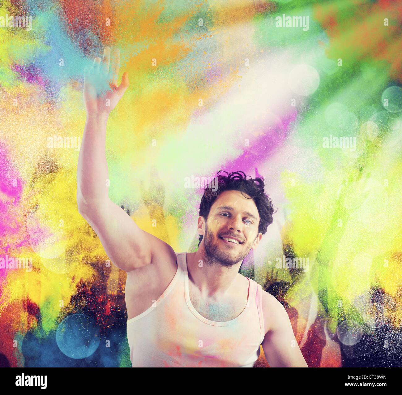 Play with colored powders Stock Photo - Alamy