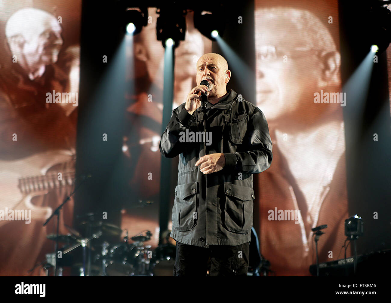 Peter Gabriel performing live on stage on his 'Back to Front' tour at ...