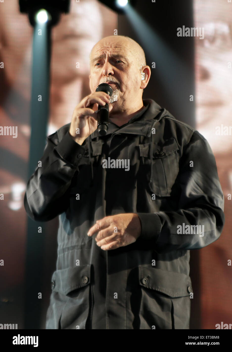 Peter Gabriel performing live on stage on his 'Back to Front' tour at ...