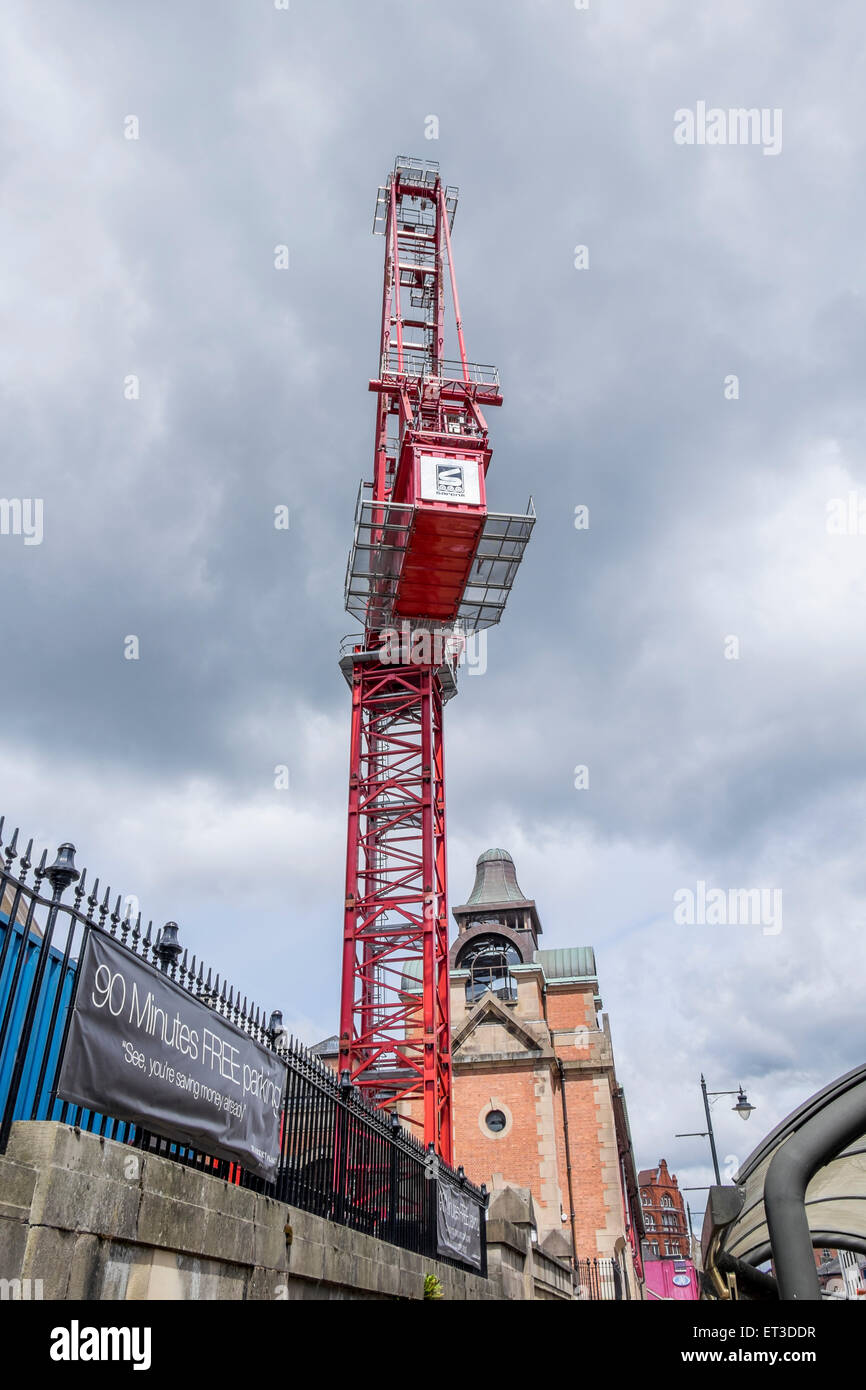 Large crane in the centre od Bolton Town centre this is being used to ...