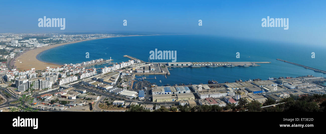 agadir city morocco beach and ocean landscape panorama Stock Photo - Alamy