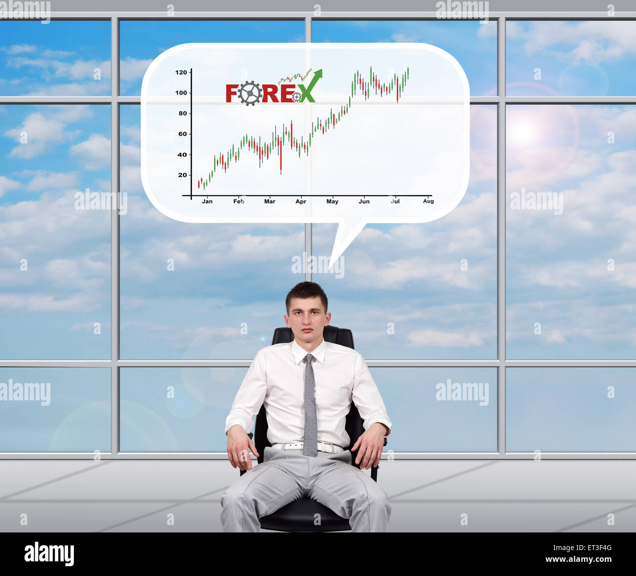 Broker dreaming of success on the stock exchange Stock Photo - Alamy