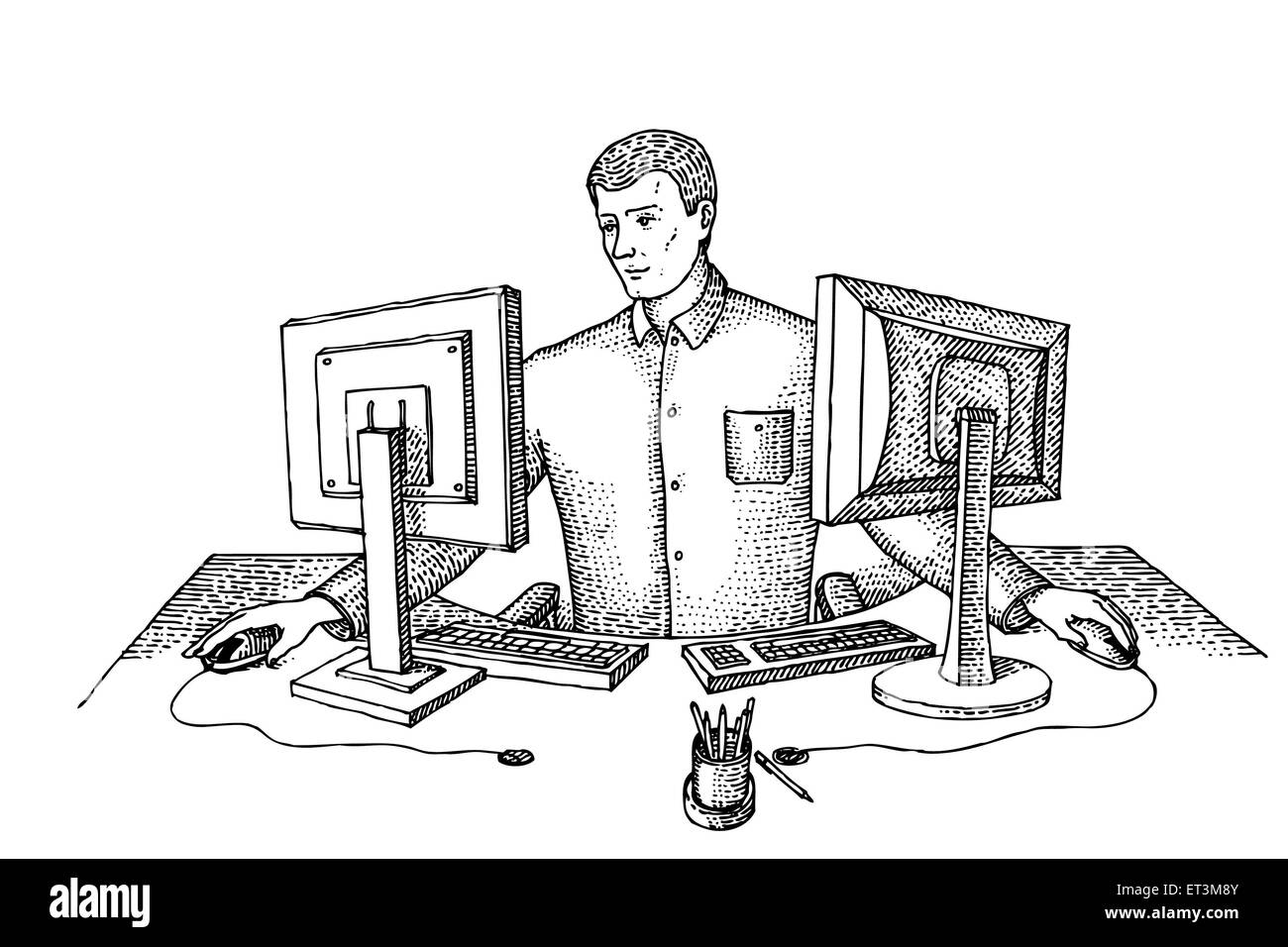 Two computer monitors Cut Out Stock Images & Pictures - Alamy