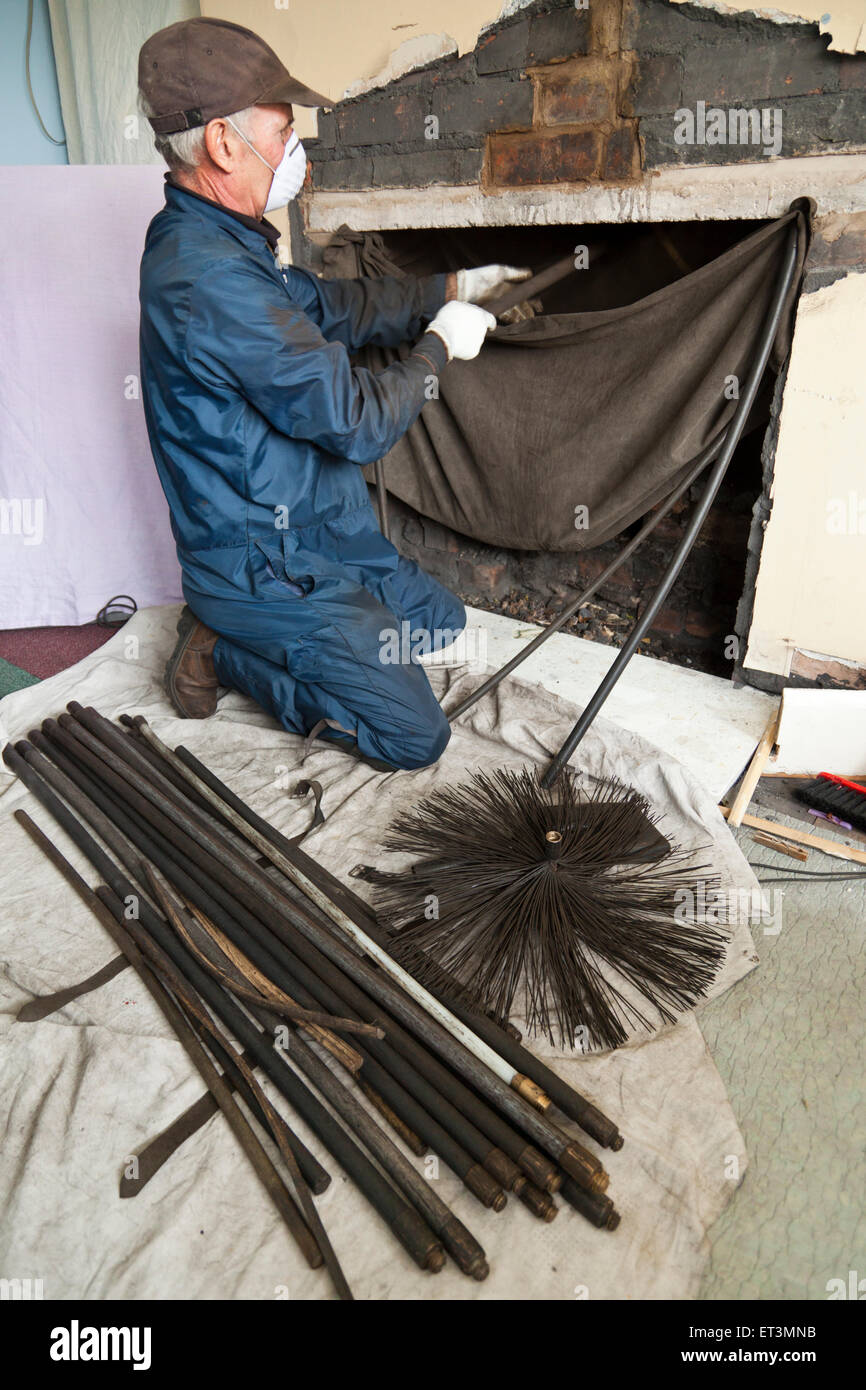 Chimney Sweep at work Stock Photo - Alamy