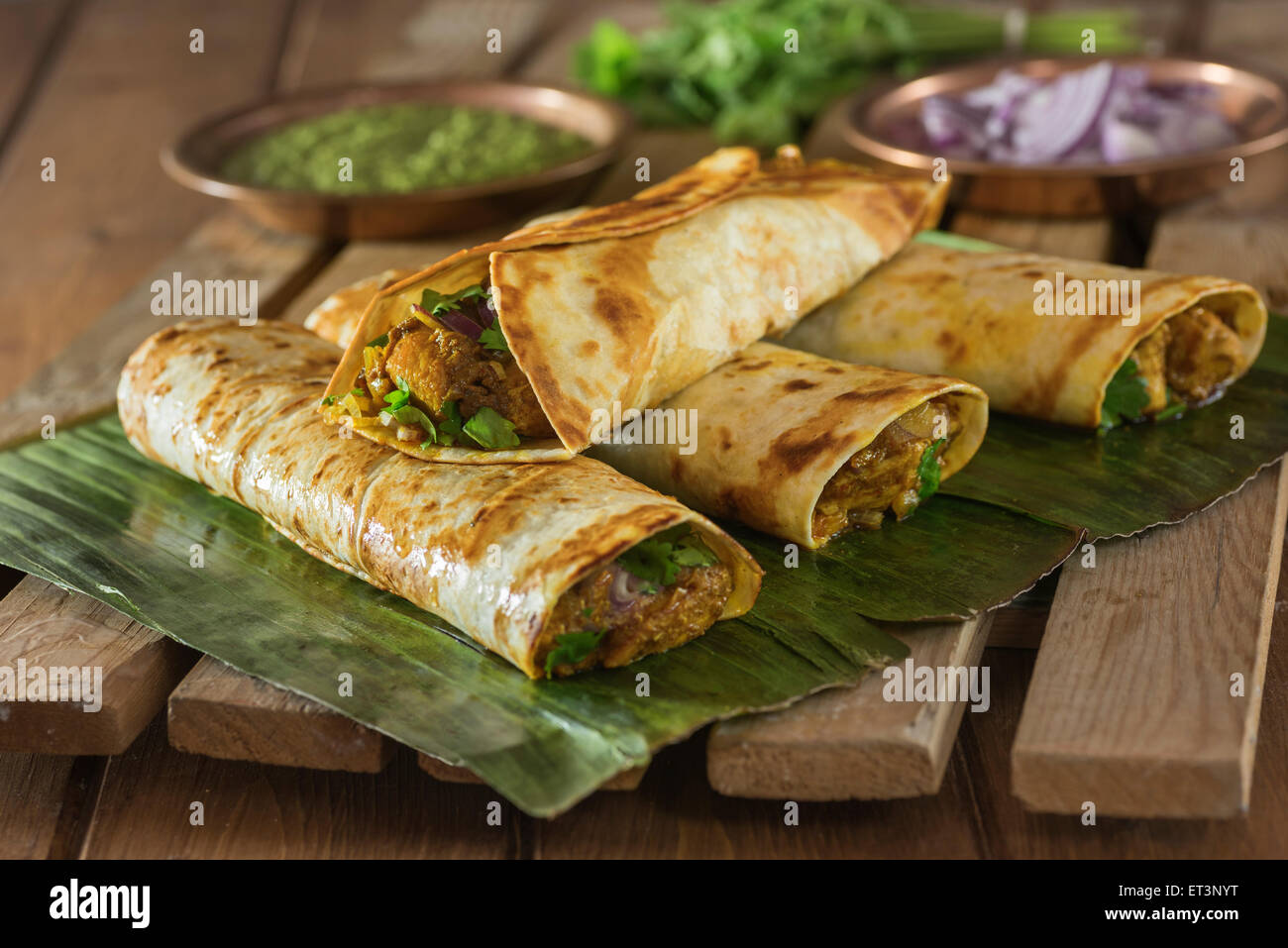 Kathi rolls. Indian street food Stock Photo - Alamy