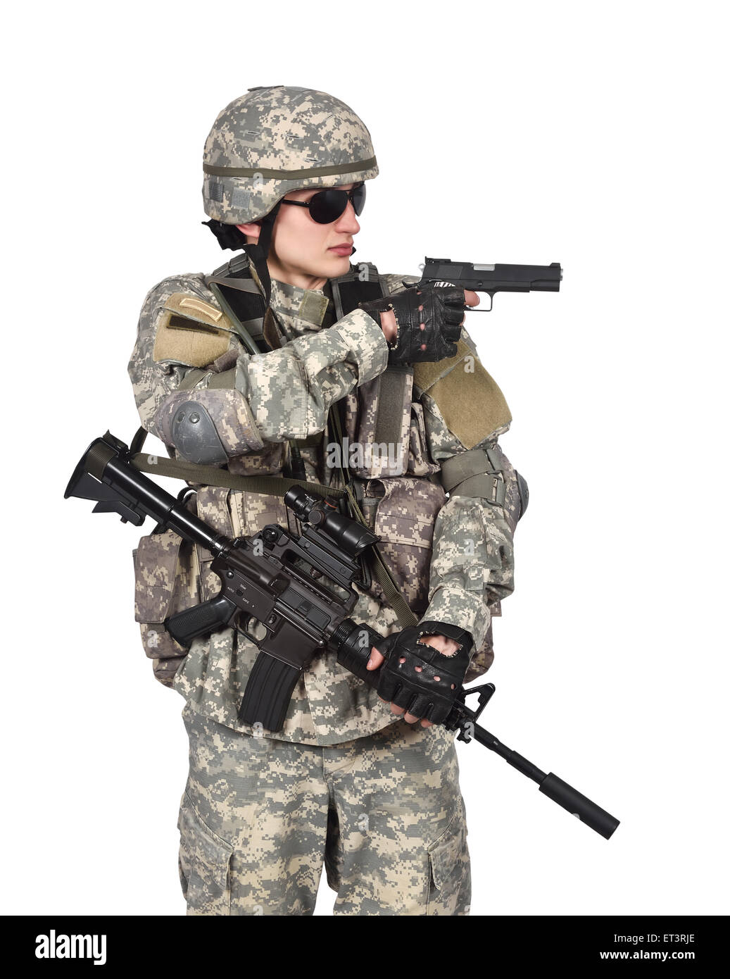 Soldier aiming his gun hi-res stock photography and images - Alamy