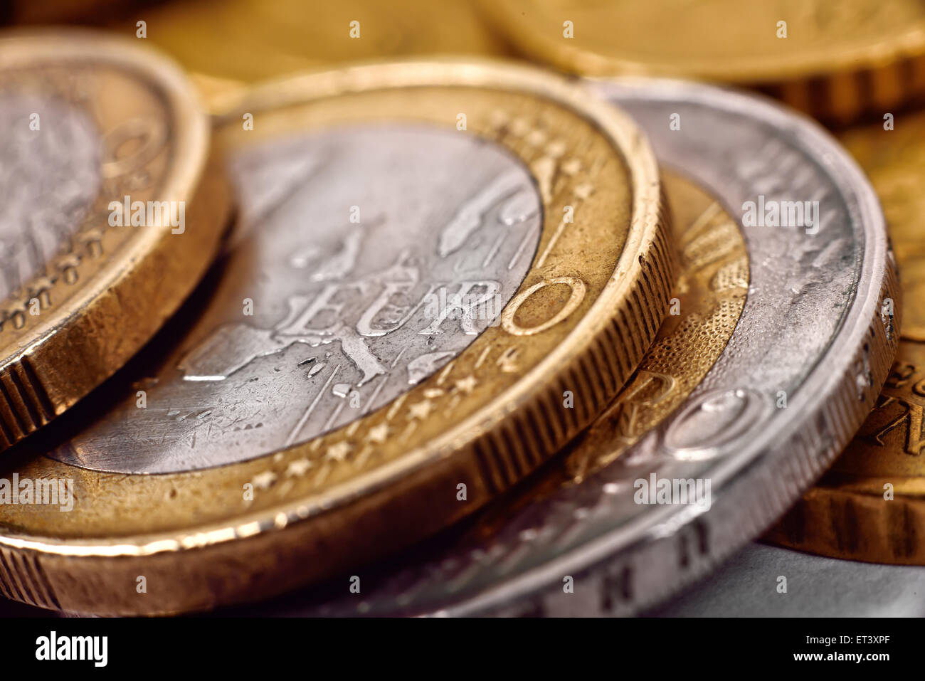 color euro coins money, extra close up Stock Photo - Alamy