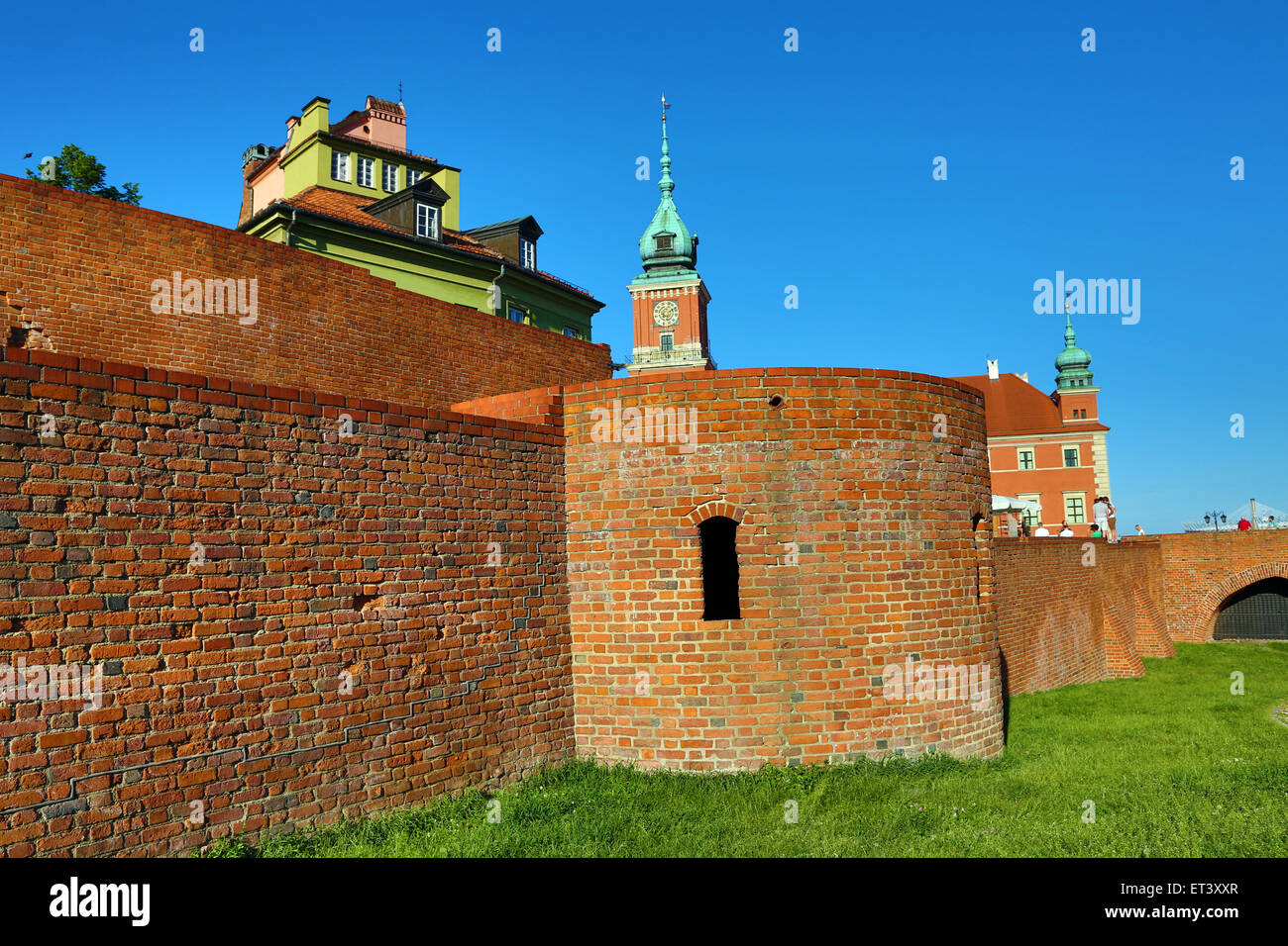 The Royal Castle in Castle Square and the City Walls in Warsaw, Poland ...