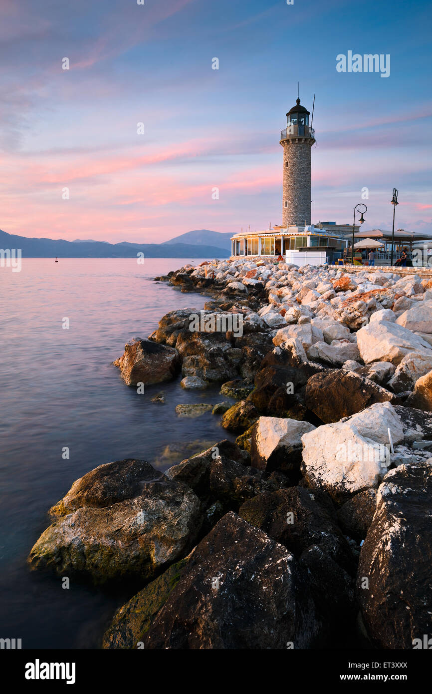 Lighthouse in Patras, Greece. lighthouse, coast Stock Photo - Alamy