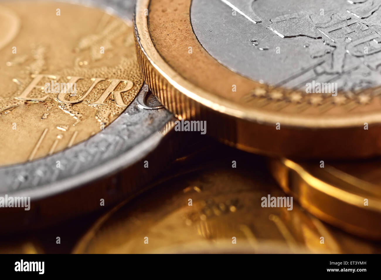 extra close up, three euro coins money Stock Photo - Alamy