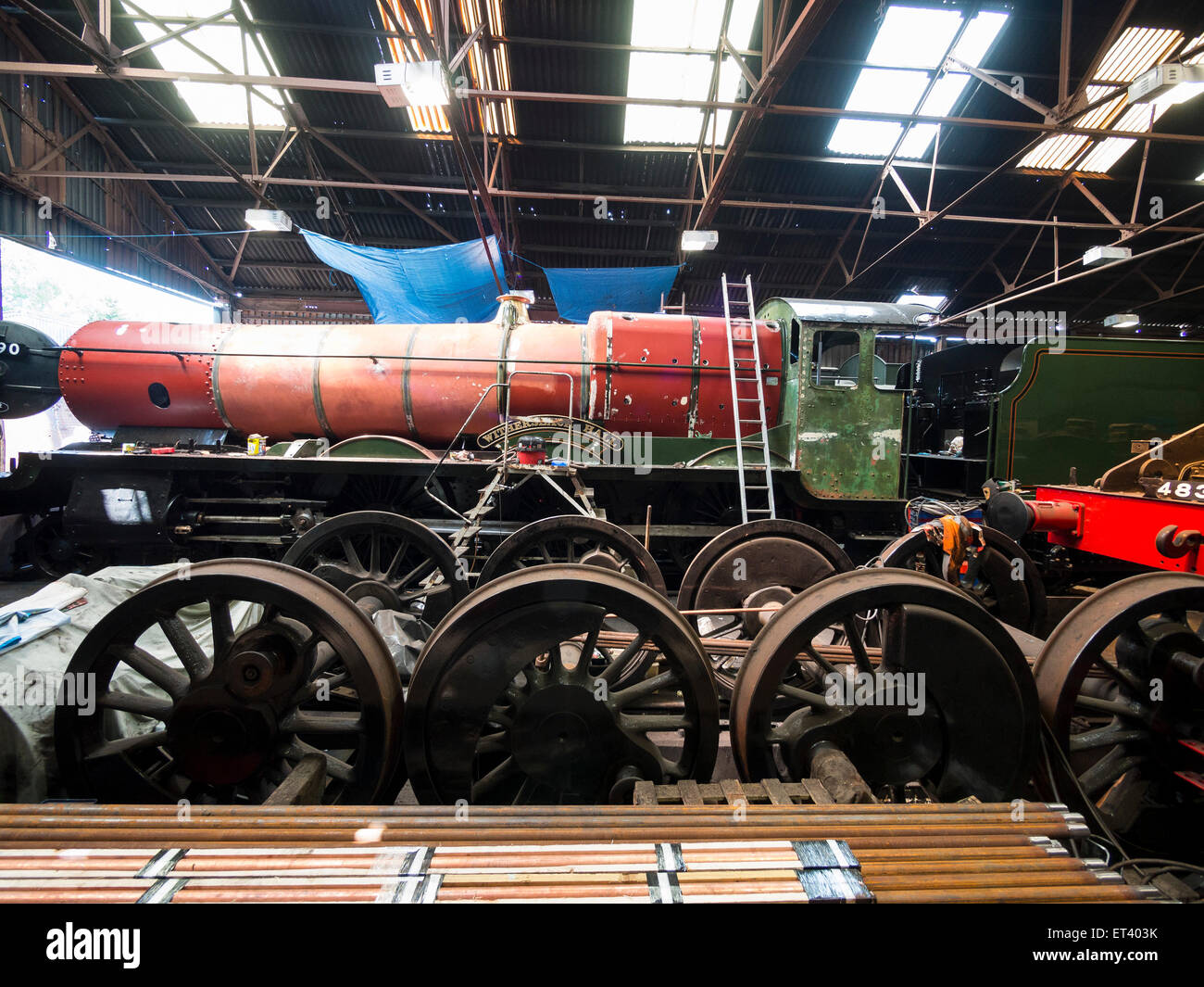 Vintage steam locomotive in maintenance hi-res stock photography and images - Alamy