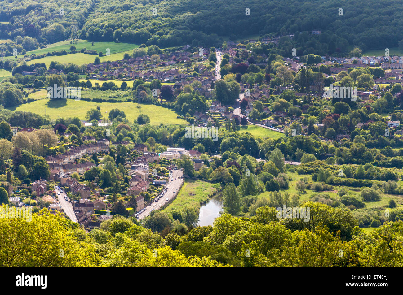 Batheaston foreground and Bathampton background in Somerset England UK ...