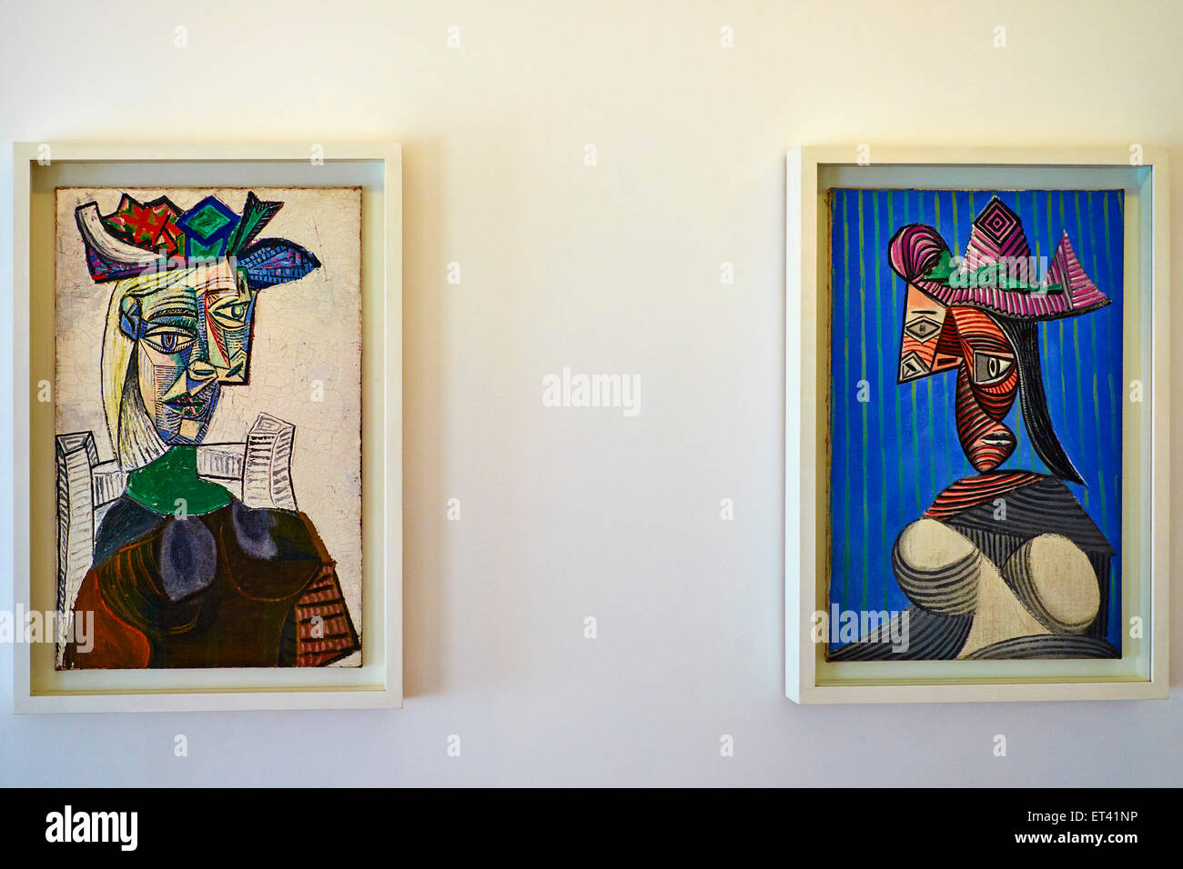 France, Paris, Picasso museum, Bust of woman with a striped hat, 1939 ...