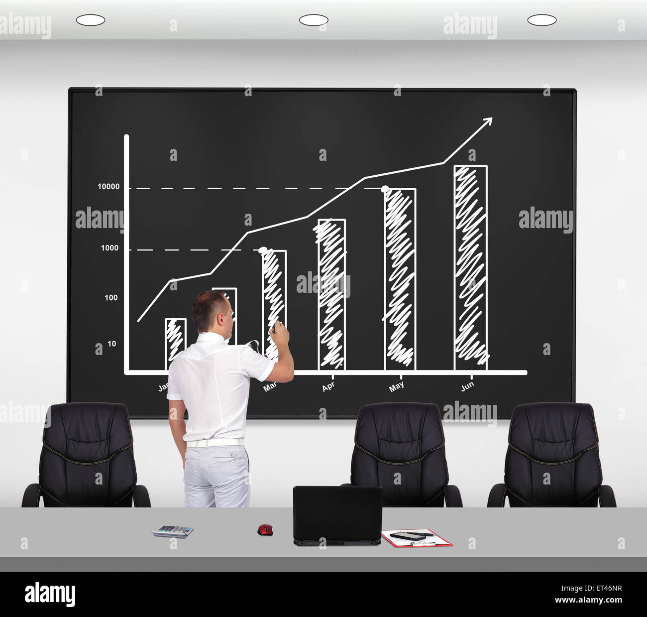 Man on stock chart hi-res stock photography and images - Alamy