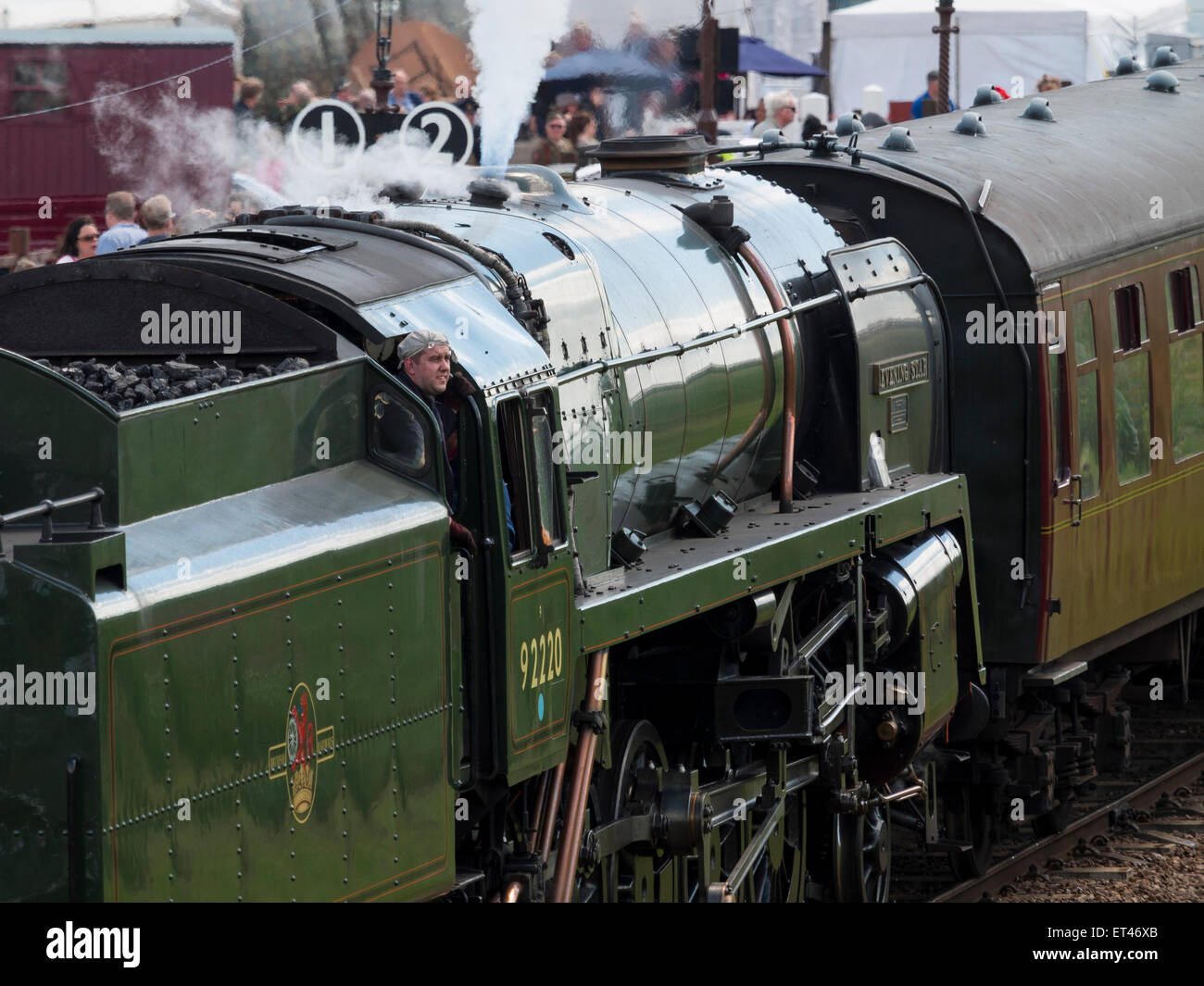 vintage steam locomotive at Quorn station, on the Great Central Railway ...