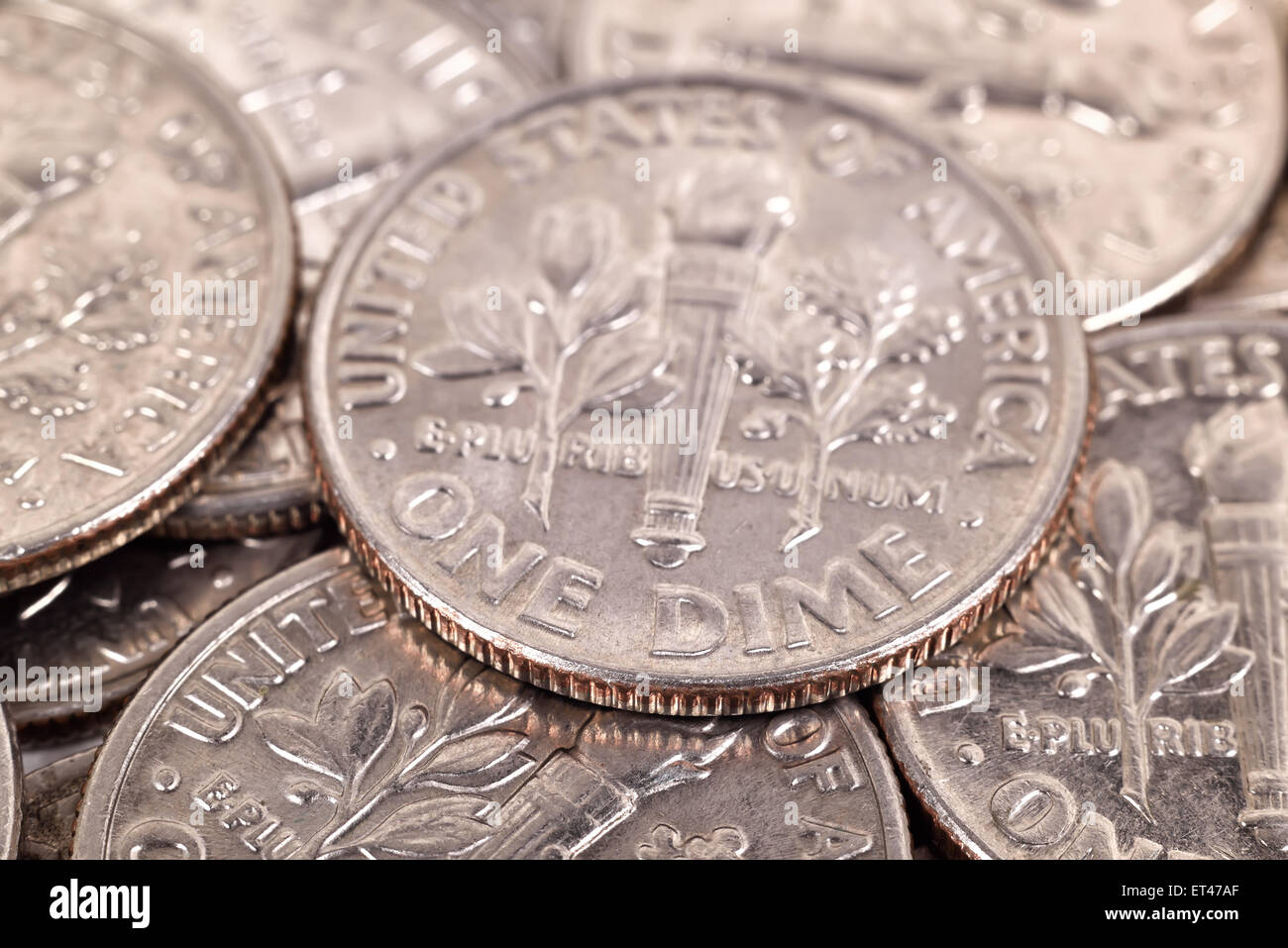 one dime coins, extra close up Stock Photo - Alamy