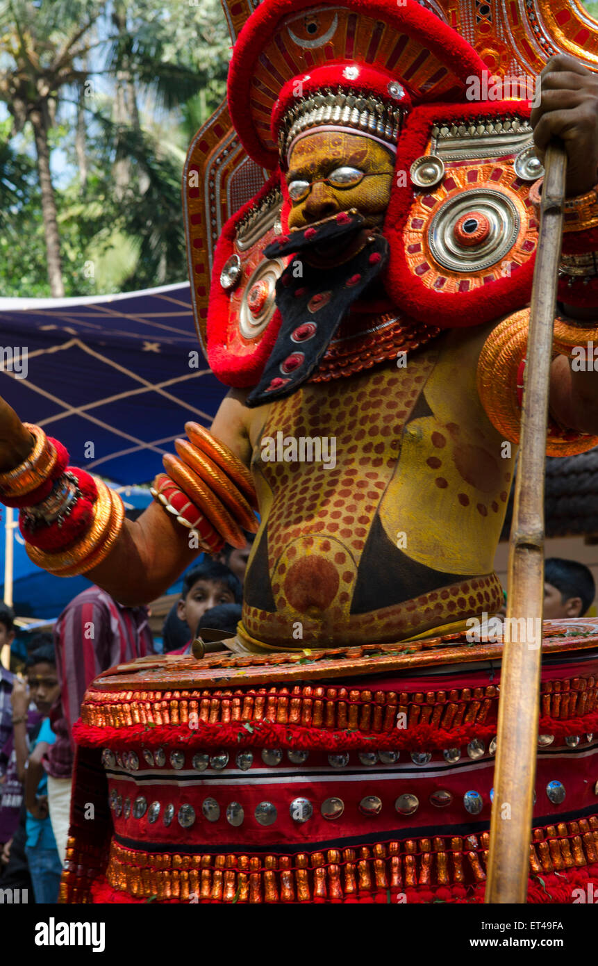the ancient tradition of Thayyam from Malabar in northern Kerrala Stock ...