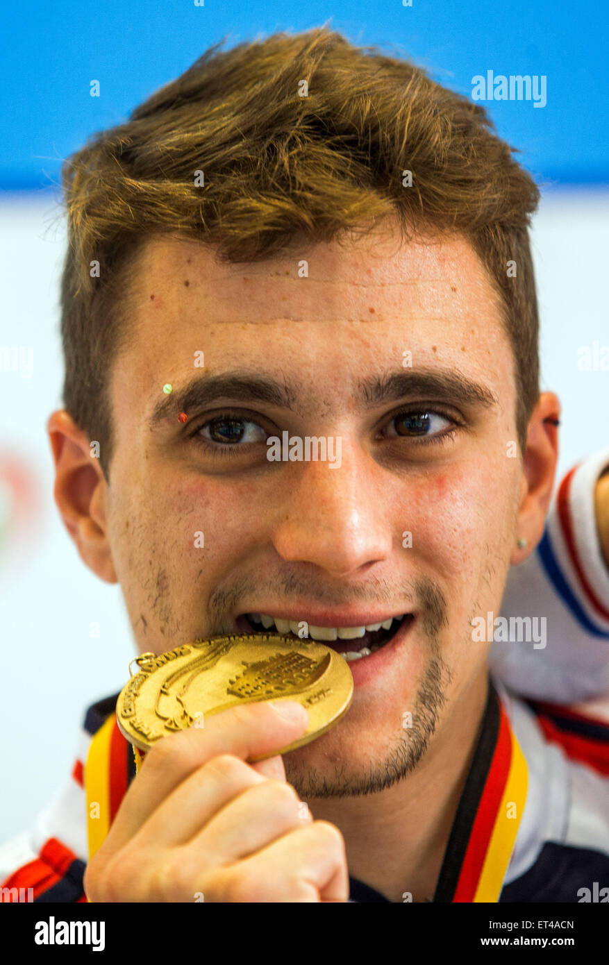 Rostock, Germany. 11th June, 2015. French diver Matthieu Rosset poses ...