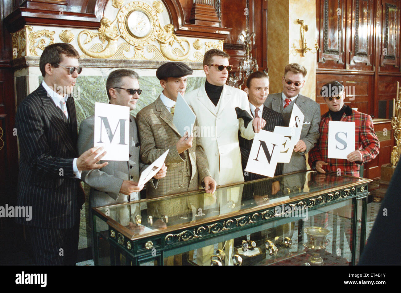 British ska group Madness pose at a photocall. 7th August 1992 Stock ...