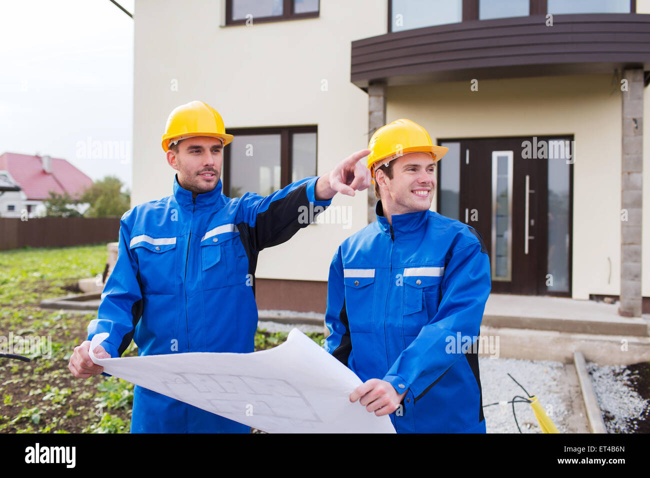 Pointing at blueprint hi-res stock photography and images - Alamy
