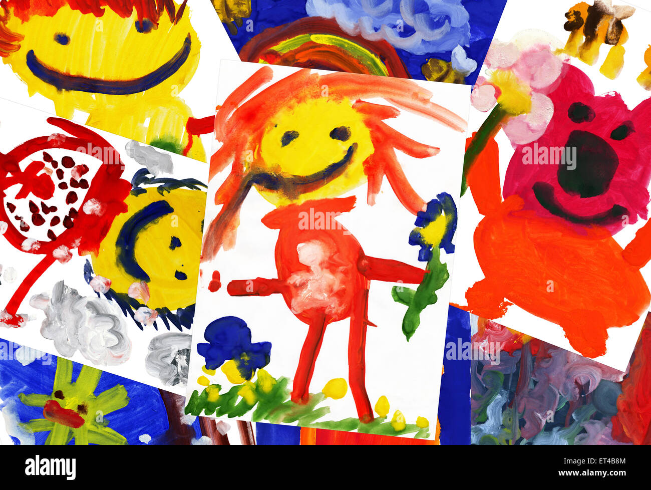 Collage of childrens drawings hi-res stock photography and images - Alamy
