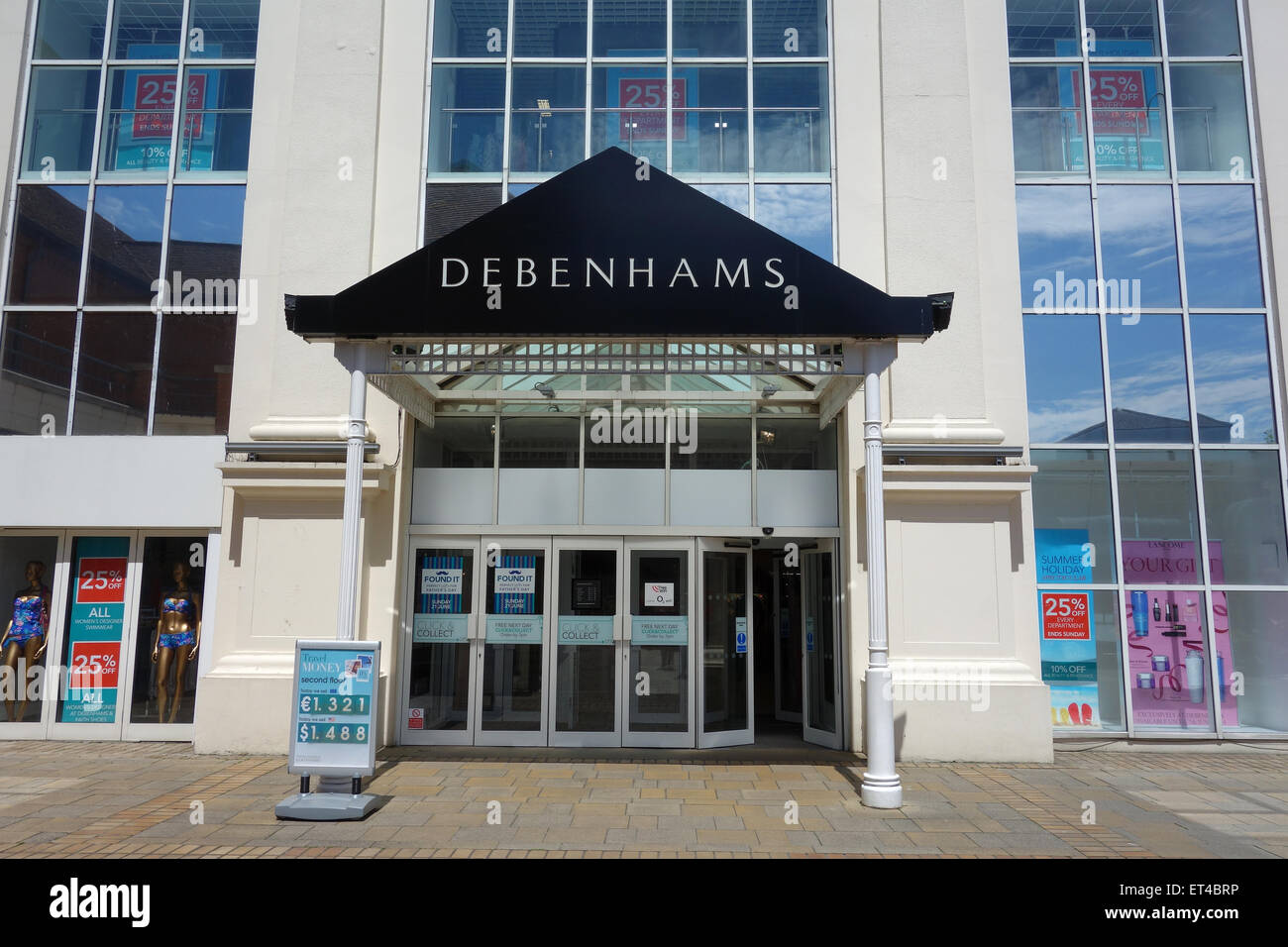 Entrance to Debenhams department store in Colchester town centre Stock ...