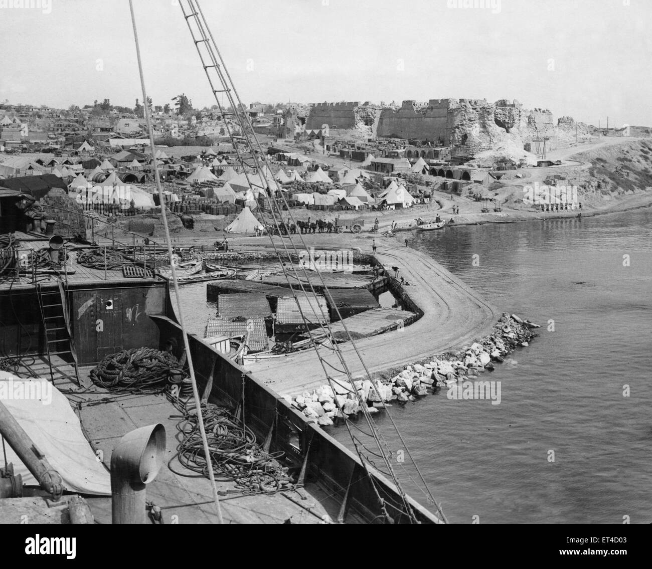 A general view taken from the bridge of the SS River Clyde of the ...
