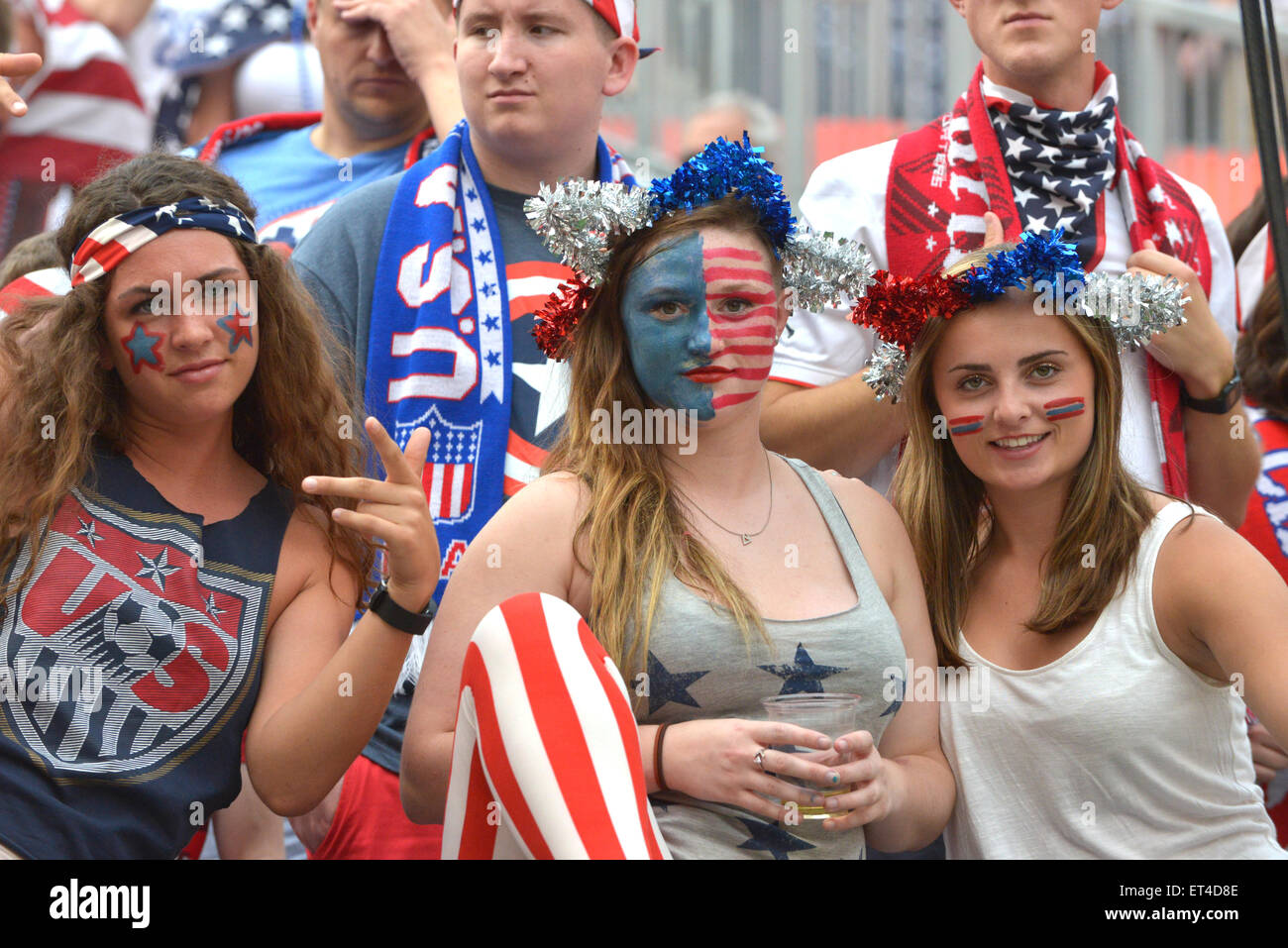 USA fans are watching the game during a match between USA and Australia ...