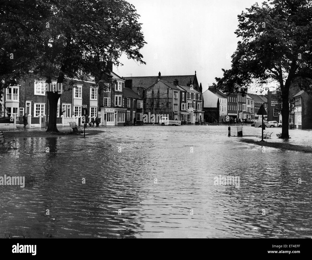 Flooding at Stokesley. 12th September 1976 Stock Photo - Alamy