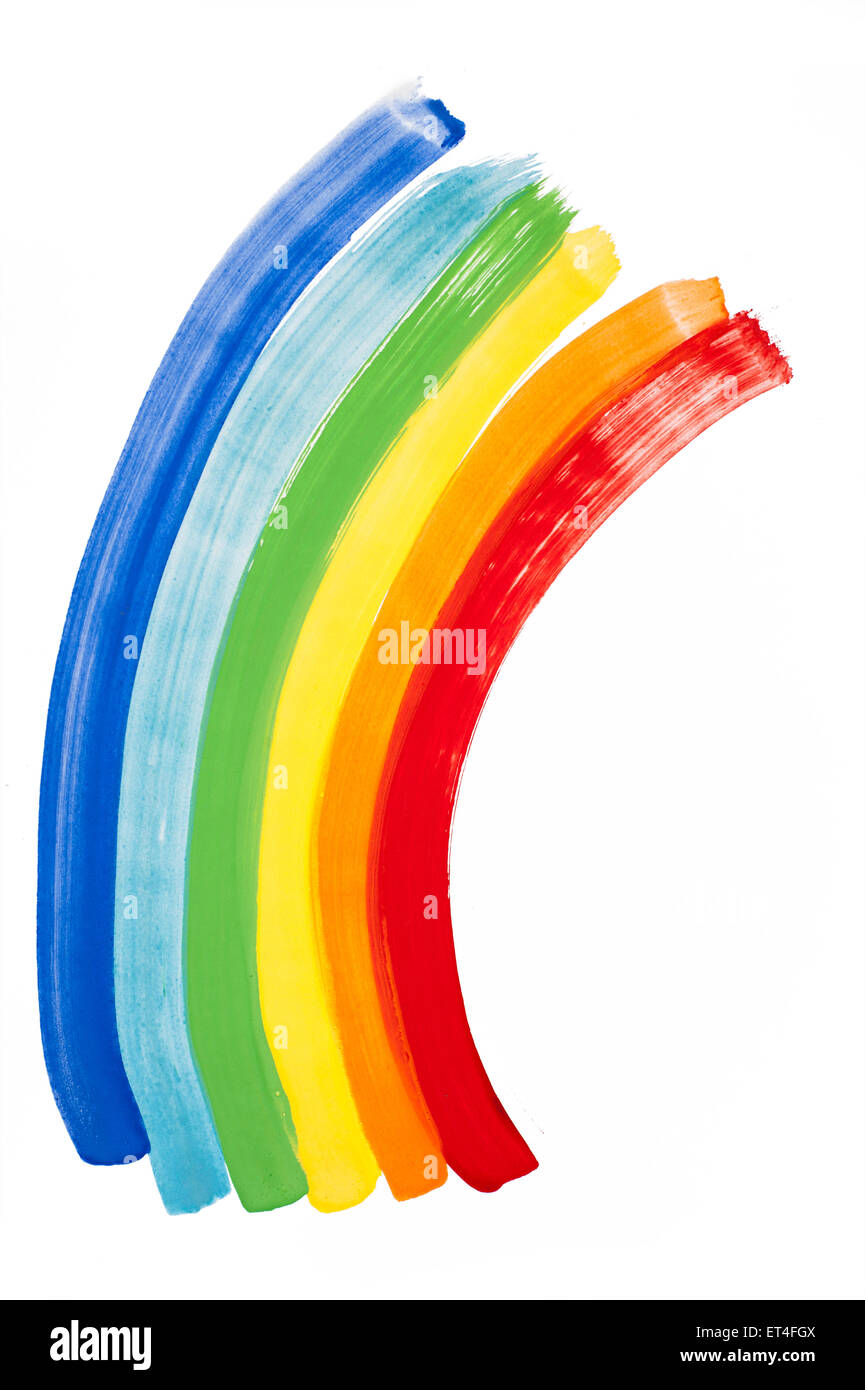 rainbow. watercolor drawing on a paper Stock Photo - Alamy