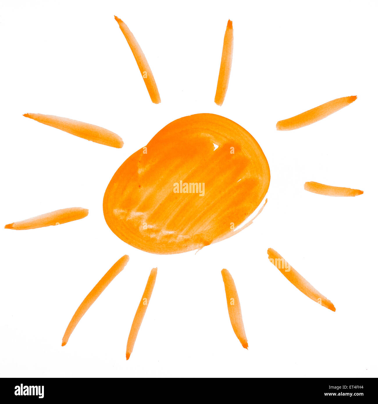sun. watercolor drawing on a paper Stock Photo - Alamy