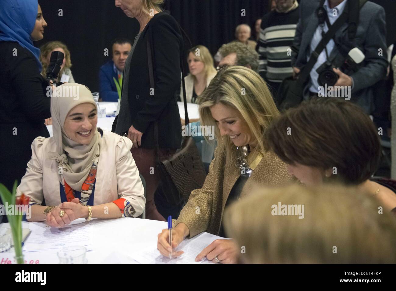 Queen Maxima attending the fourth "Language does more" meeting and ...