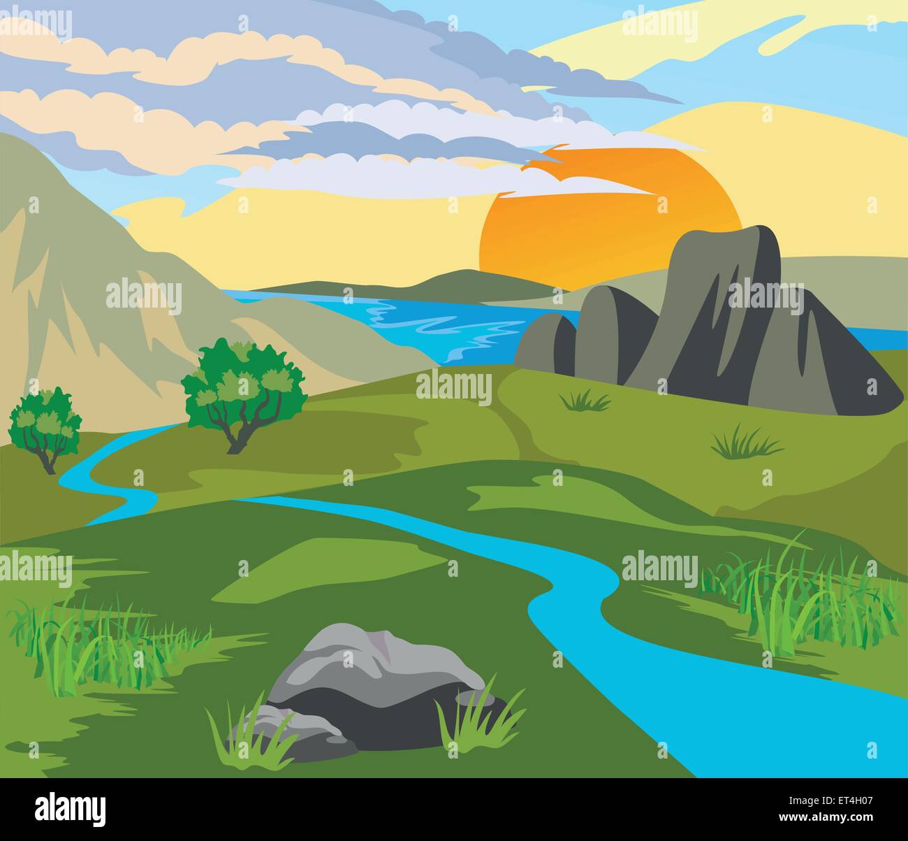Valley back Stock Vector Images - Alamy