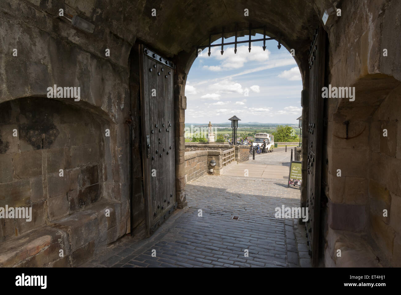 Stirling Castle Main Gate - looking out to the Esplanade and statue of ...