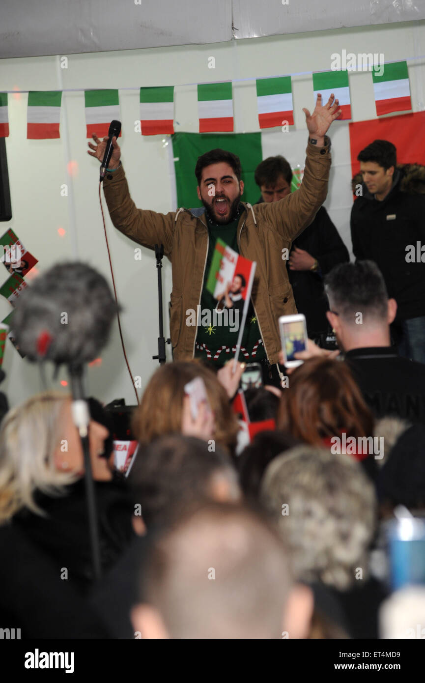 X Factor finalist Andrea Faustini Leicester Square Homecoming Featuring ...