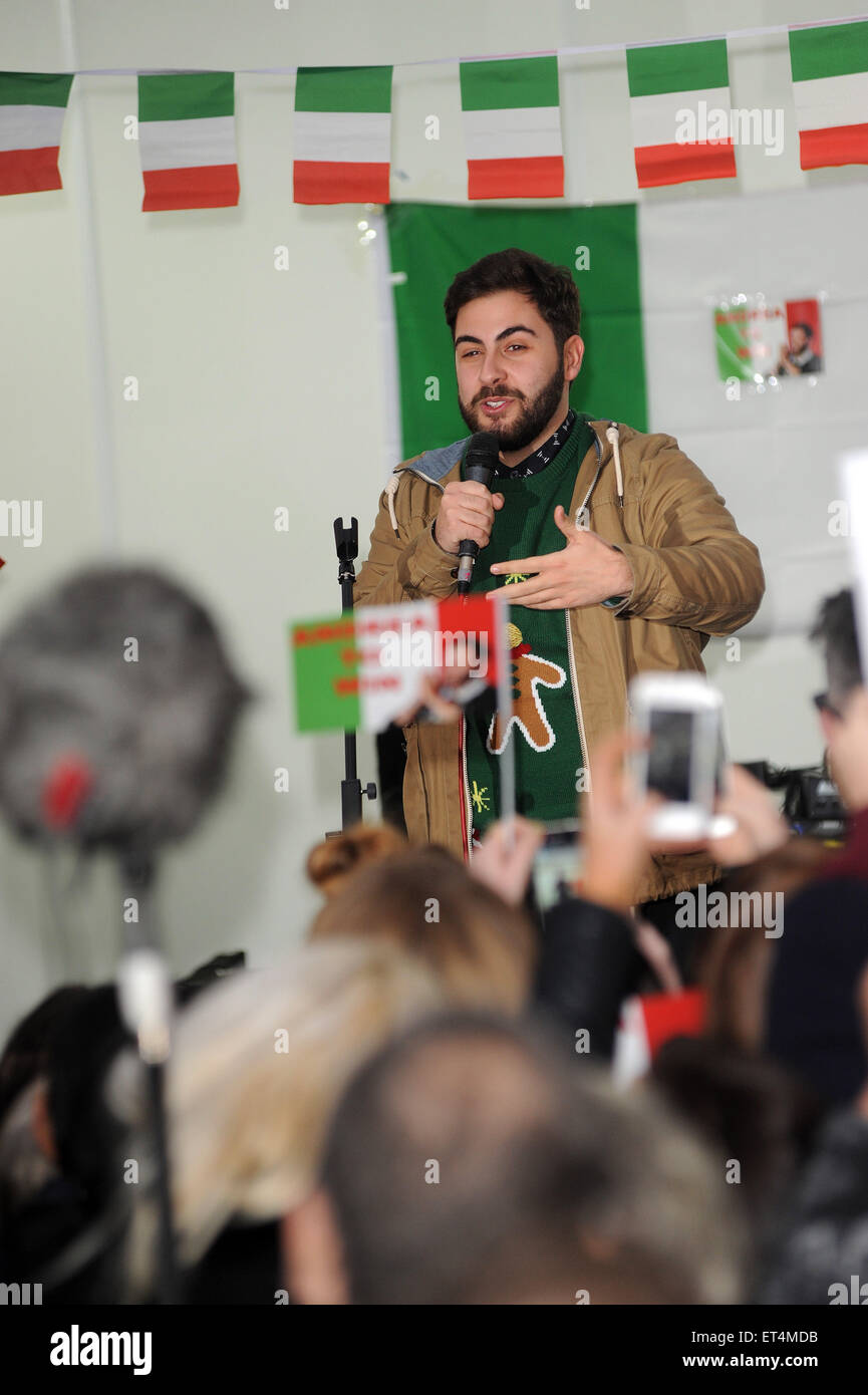 X Factor finalist Andrea Faustini Leicester Square Homecoming Featuring ...
