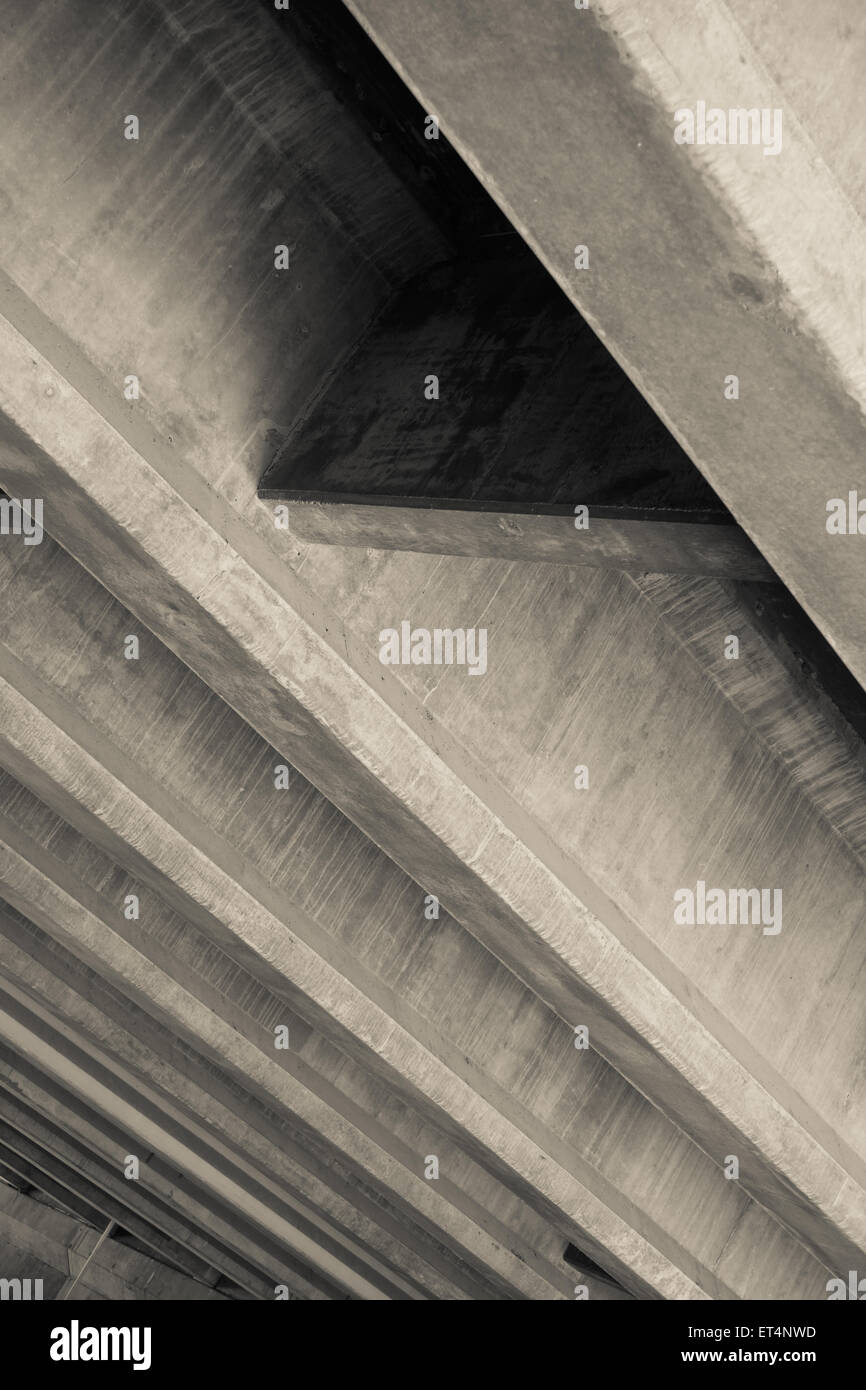 Angled cement lines of overpass Stock Photo - Alamy