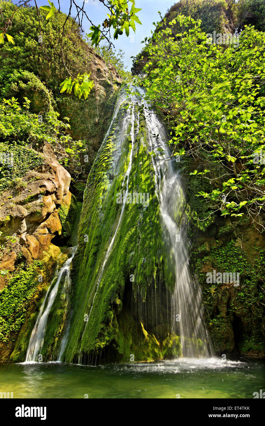 Richtis waterfall, close to Exo Mouliana village, Sitia, Lasithi, Crete ...