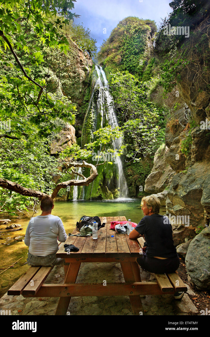 Richtis waterfall, close to Exo Mouliana village, Sitia, Lasithi, Crete ...