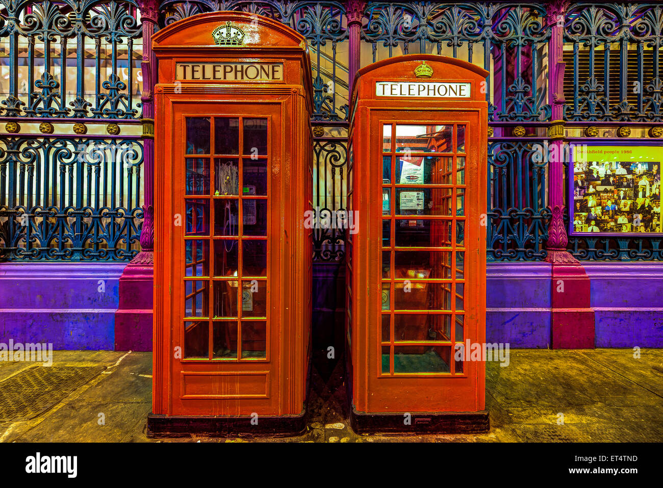 Two classic telephone boxes Stock Photo - Alamy