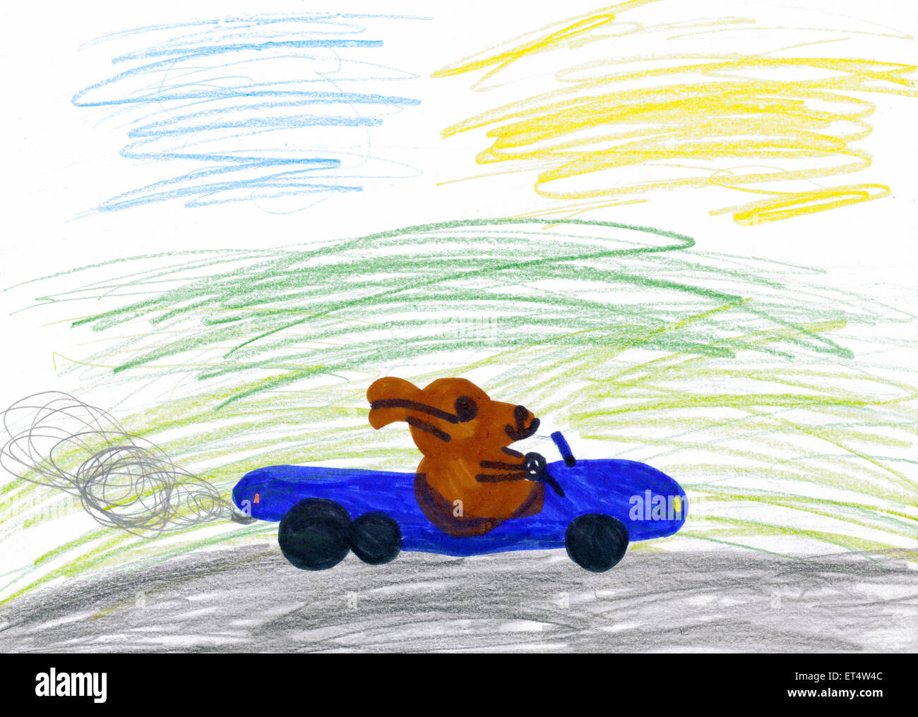 Illustration dog driving car hi-res stock photography and images - Alamy